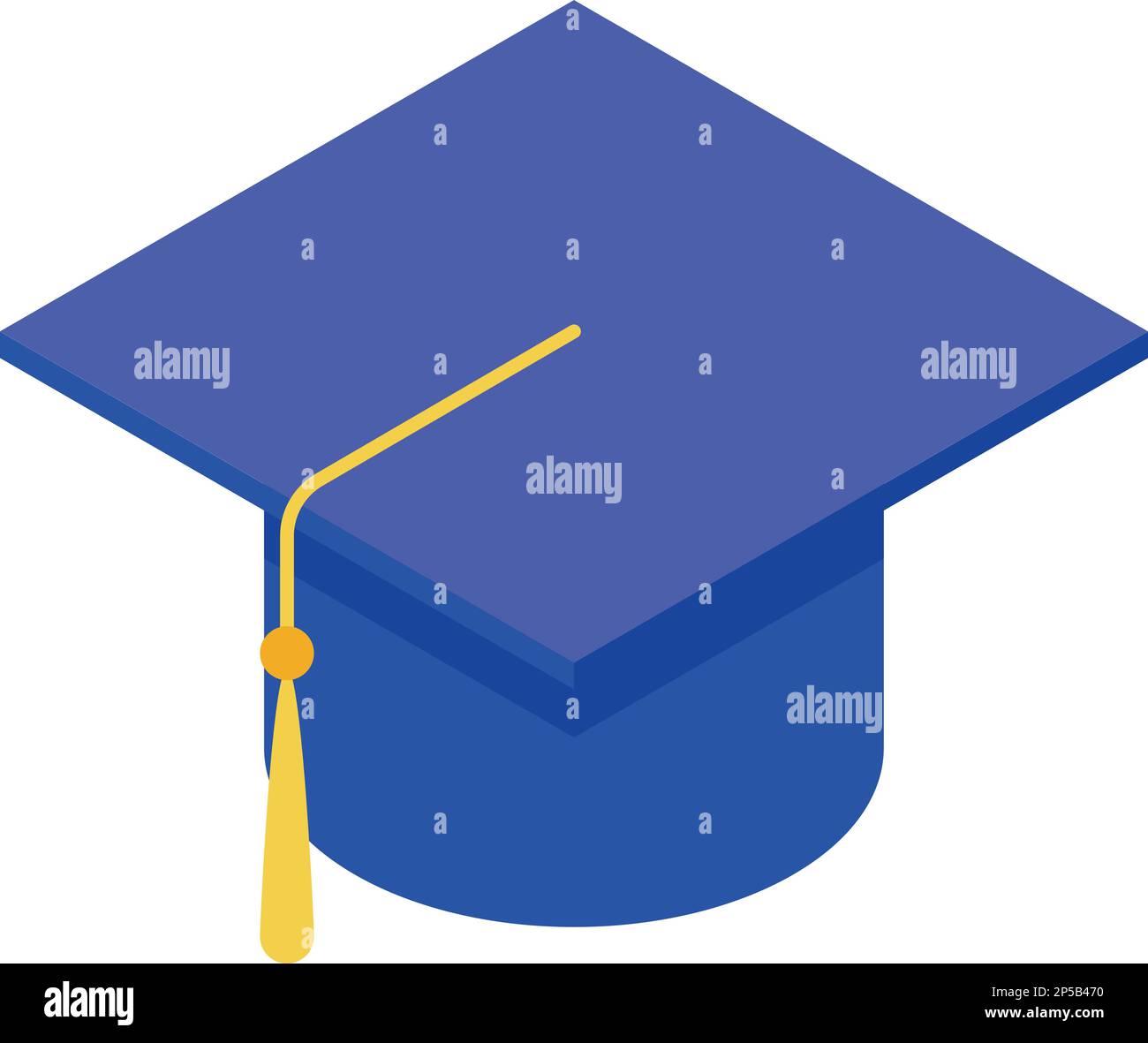 Blue graduation hat icon isometric vector. Diploma cap. Learn student ...