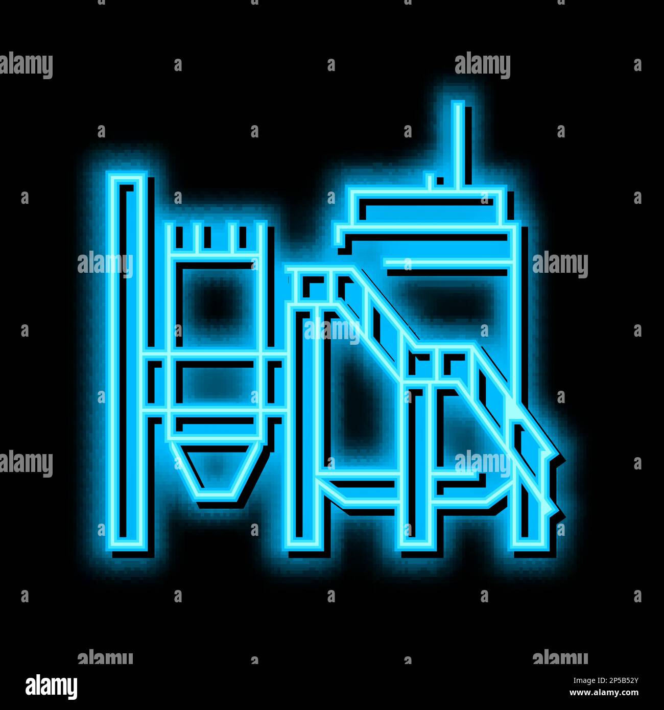 mineral processing plant neon glow icon illustration Stock Vector Image ...