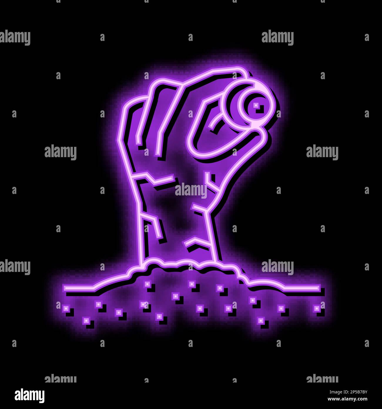 hand evil zombie neon glow icon illustration Stock Vector Image & Art ...