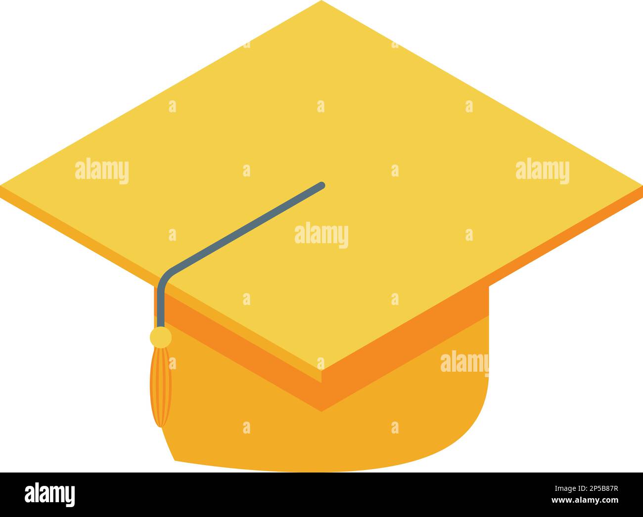 Yellow graduation hat icon isometric vector. Diploma cap. University ...