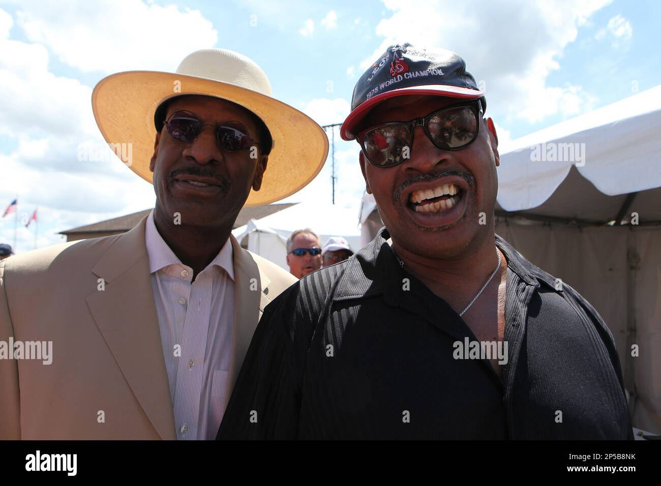 Michael and Leon Spinks pose during the 2013 International Boxing Hall ...