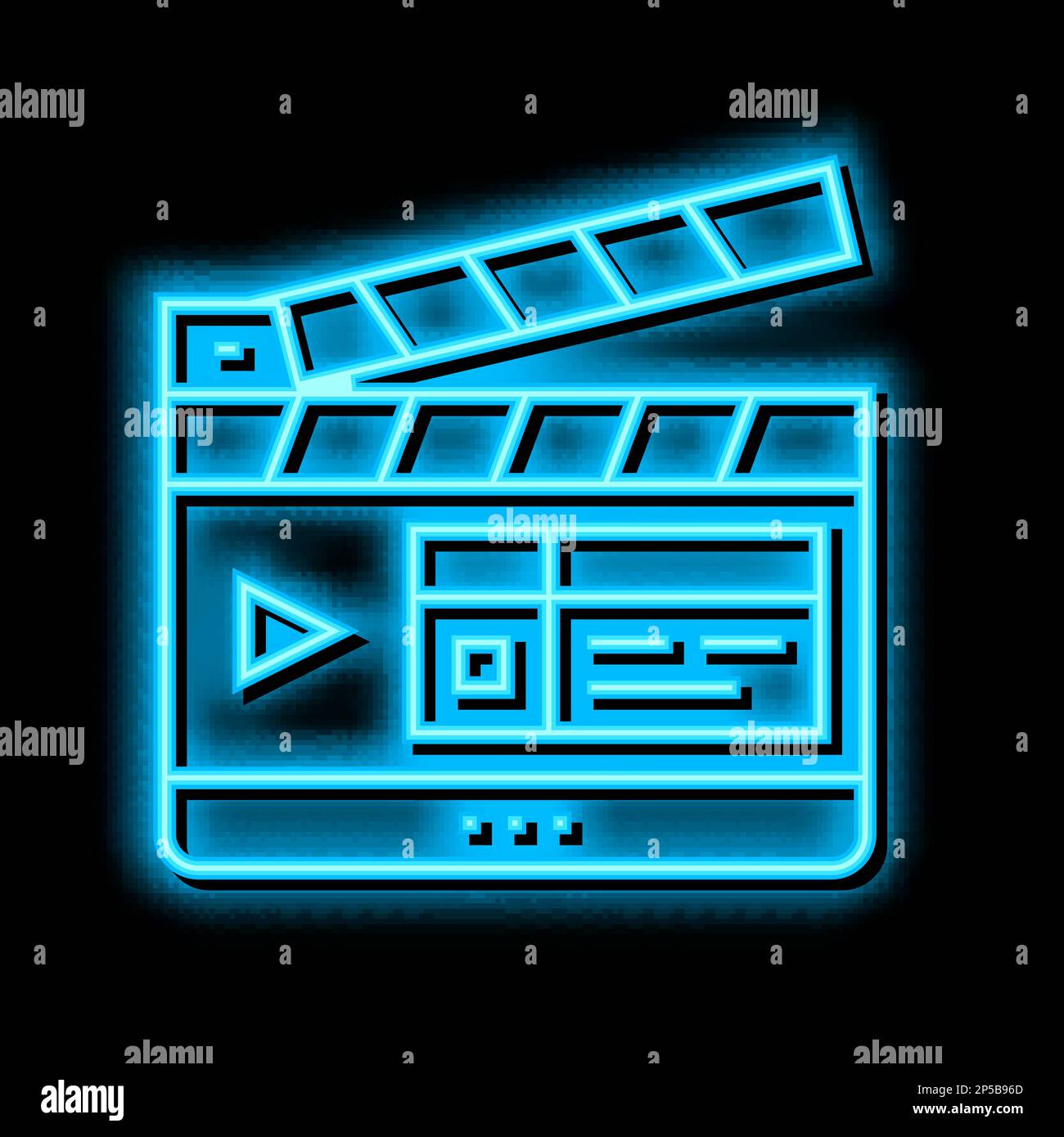 clapperboard numbering tool neon glow icon illustration Stock Vector ...