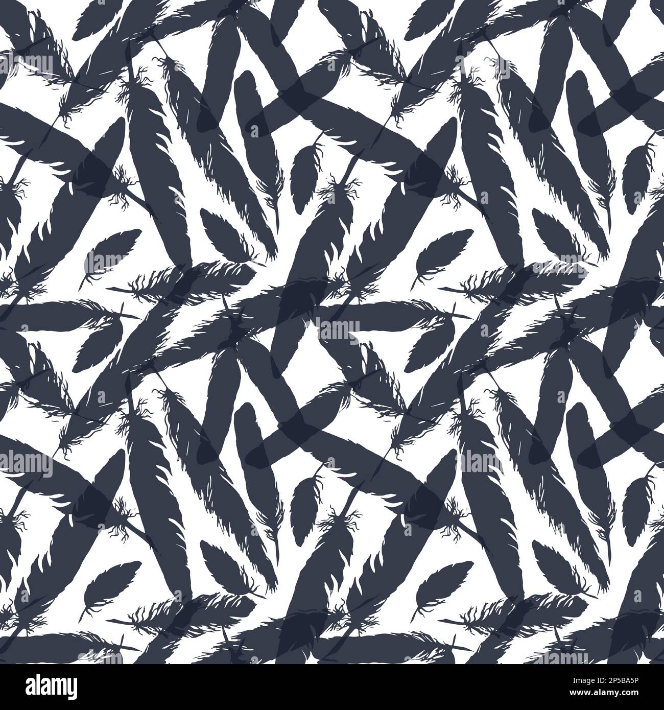 Watercolor monochrome feather seamless pattern texture background ...