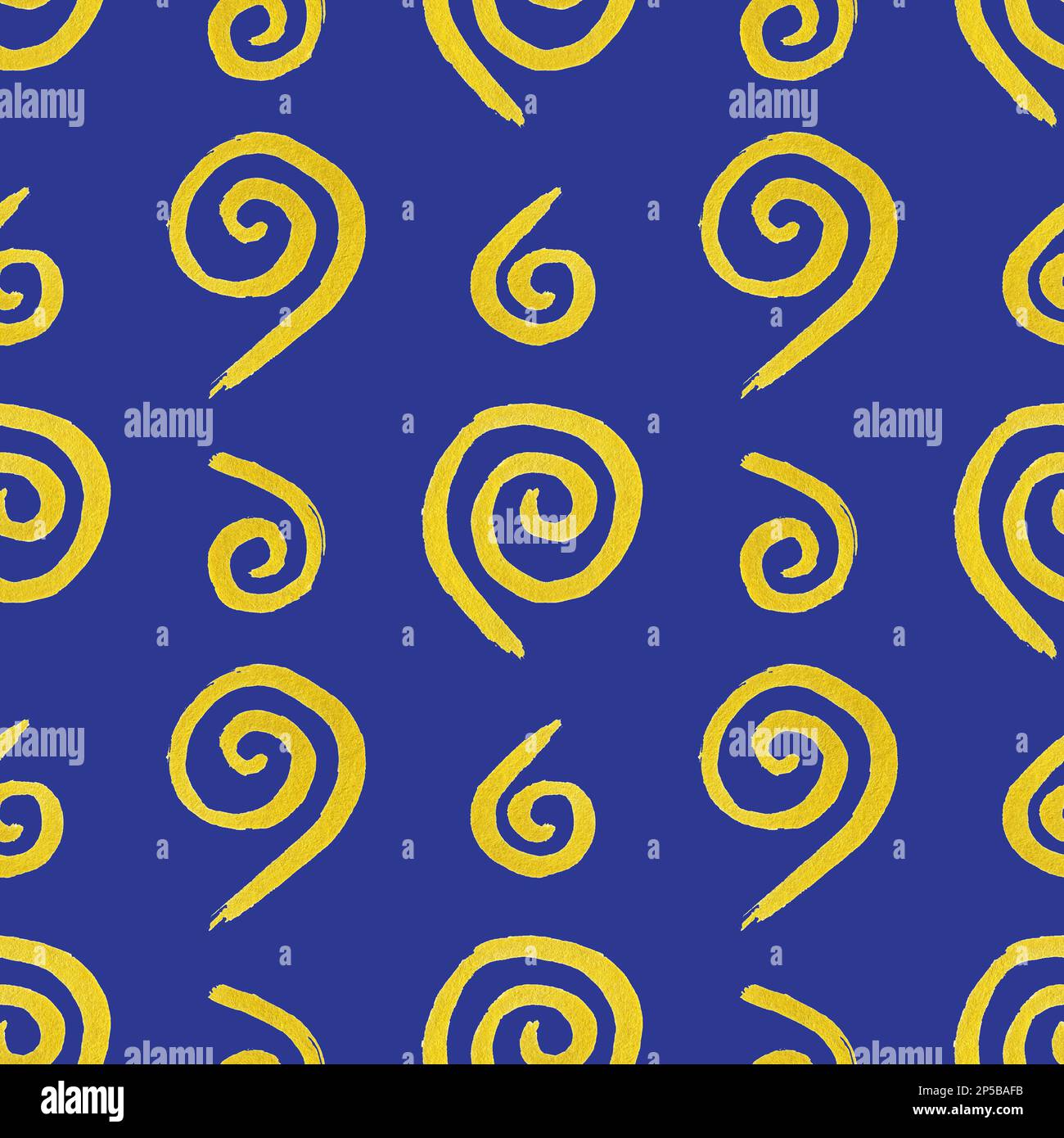 Doodle gold golden swirl ink hand drawn seamless pattern Stock Photo ...