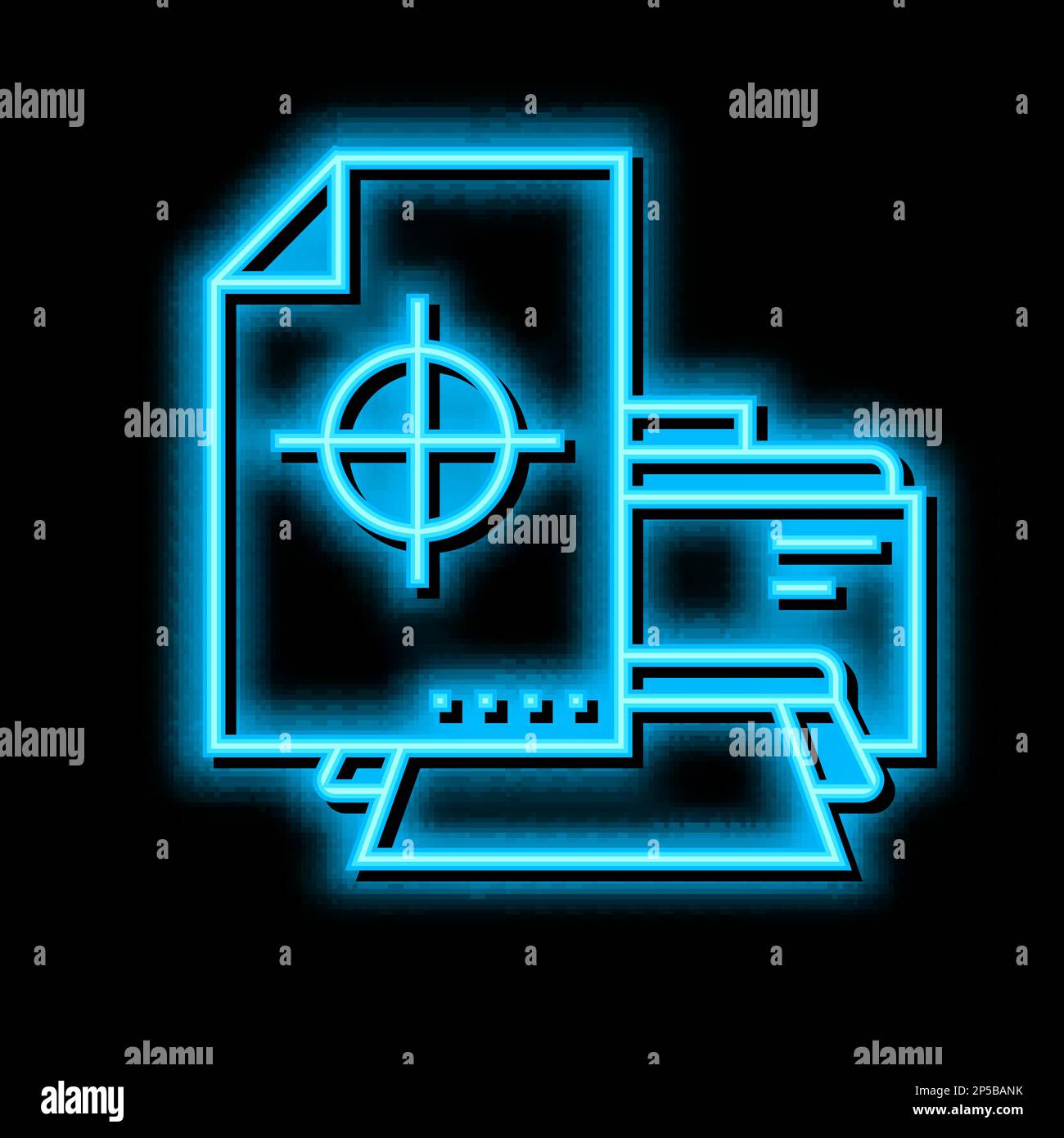 printing paper sheet neon glow icon illustration Stock Vector Image ...