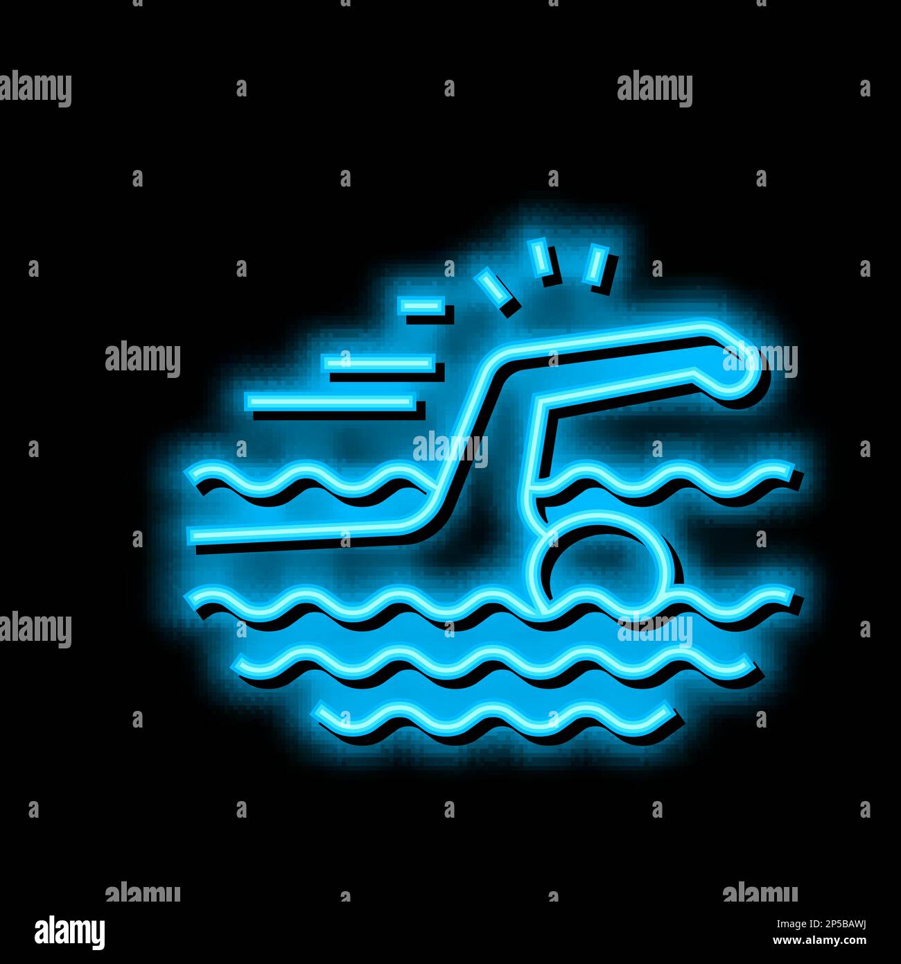 swimming sport neon glow icon illustration Stock Vector Image & Art - Alamy