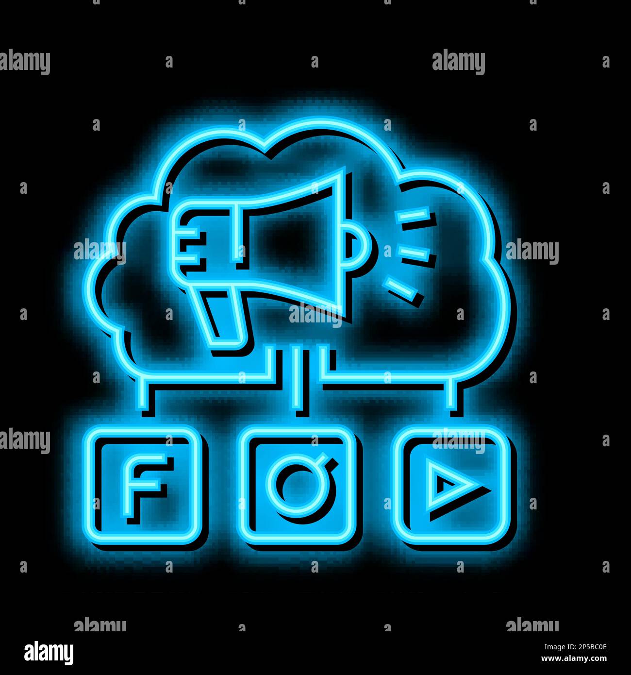 media marketing neon glow icon illustration Stock Vector Image & Art ...