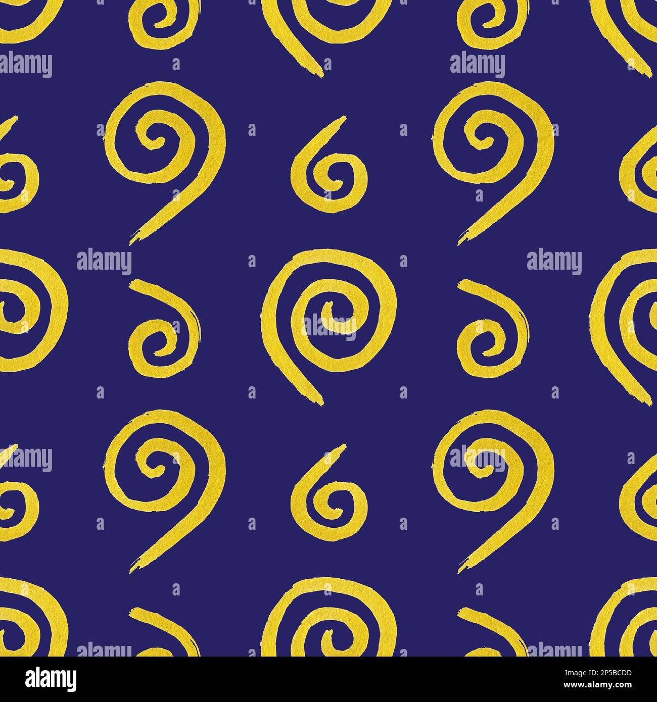 Doodle gold golden swirl ink hand drawn seamless pattern Stock Photo ...