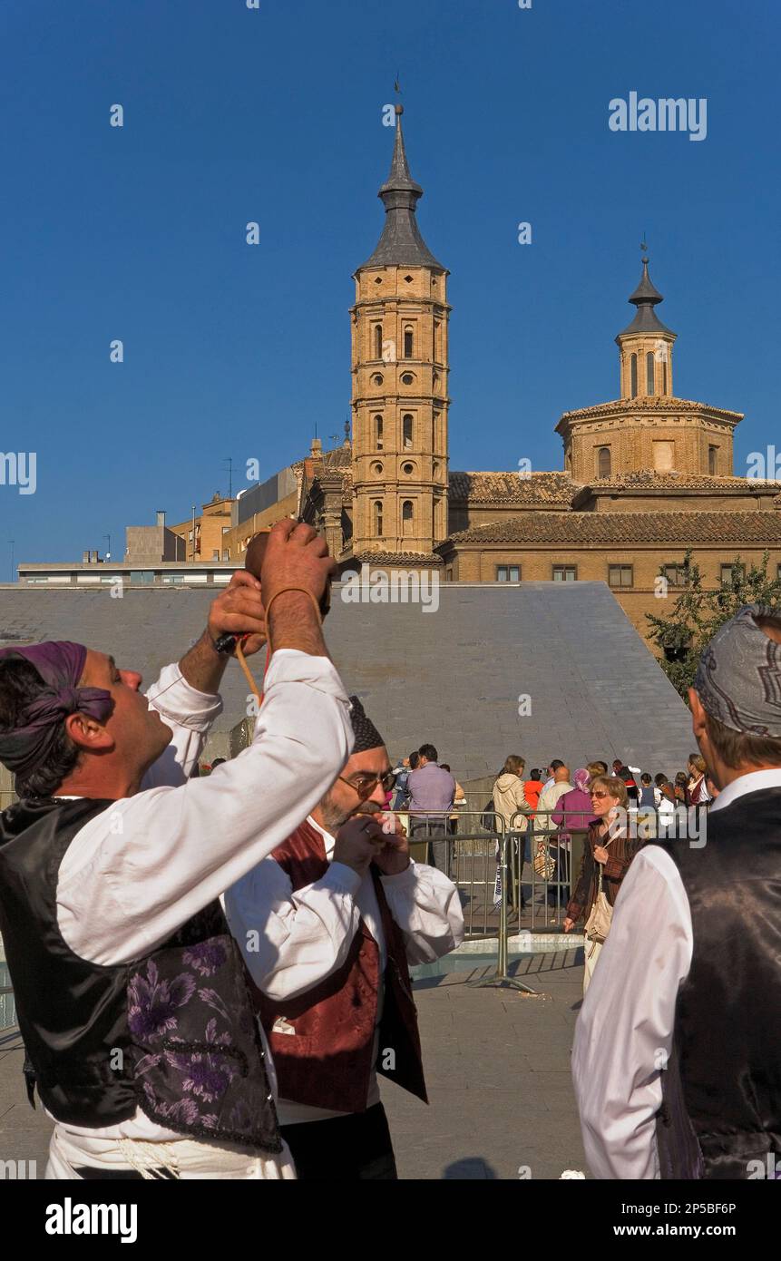 Zaragoza, Aragón, Spain: People with traditional costume on October 12 ...