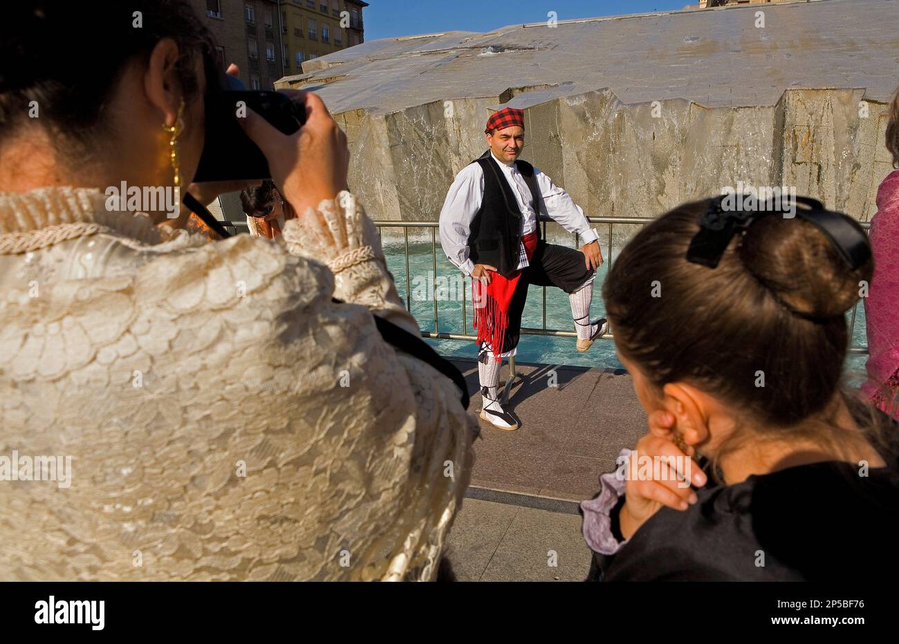Zaragoza, Aragón, Spain: People with traditional costume on October 12 ...