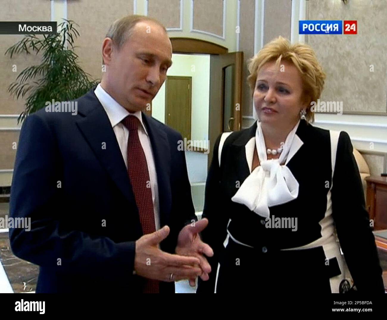 In this grab made from video provided by the Russia24 TV Channel on ...