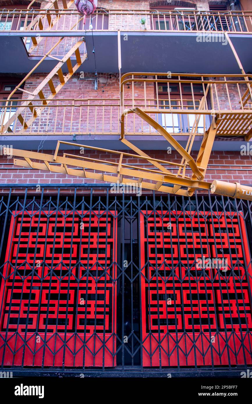 Exploring Chinatown in San Francisco, California. The gates to The Lion ...
