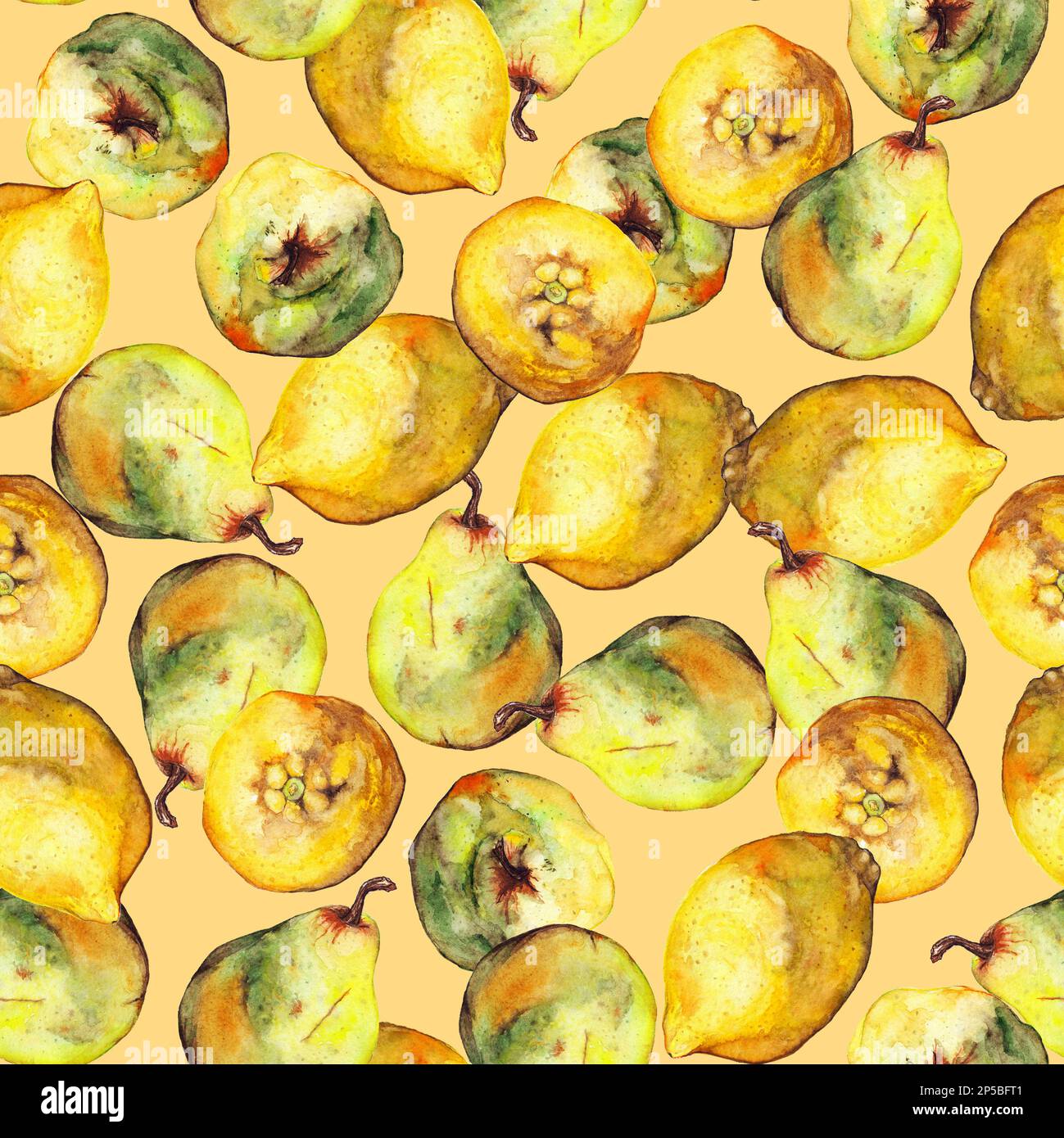 Watercolor citrus pattern hi-res stock photography and images - Alamy