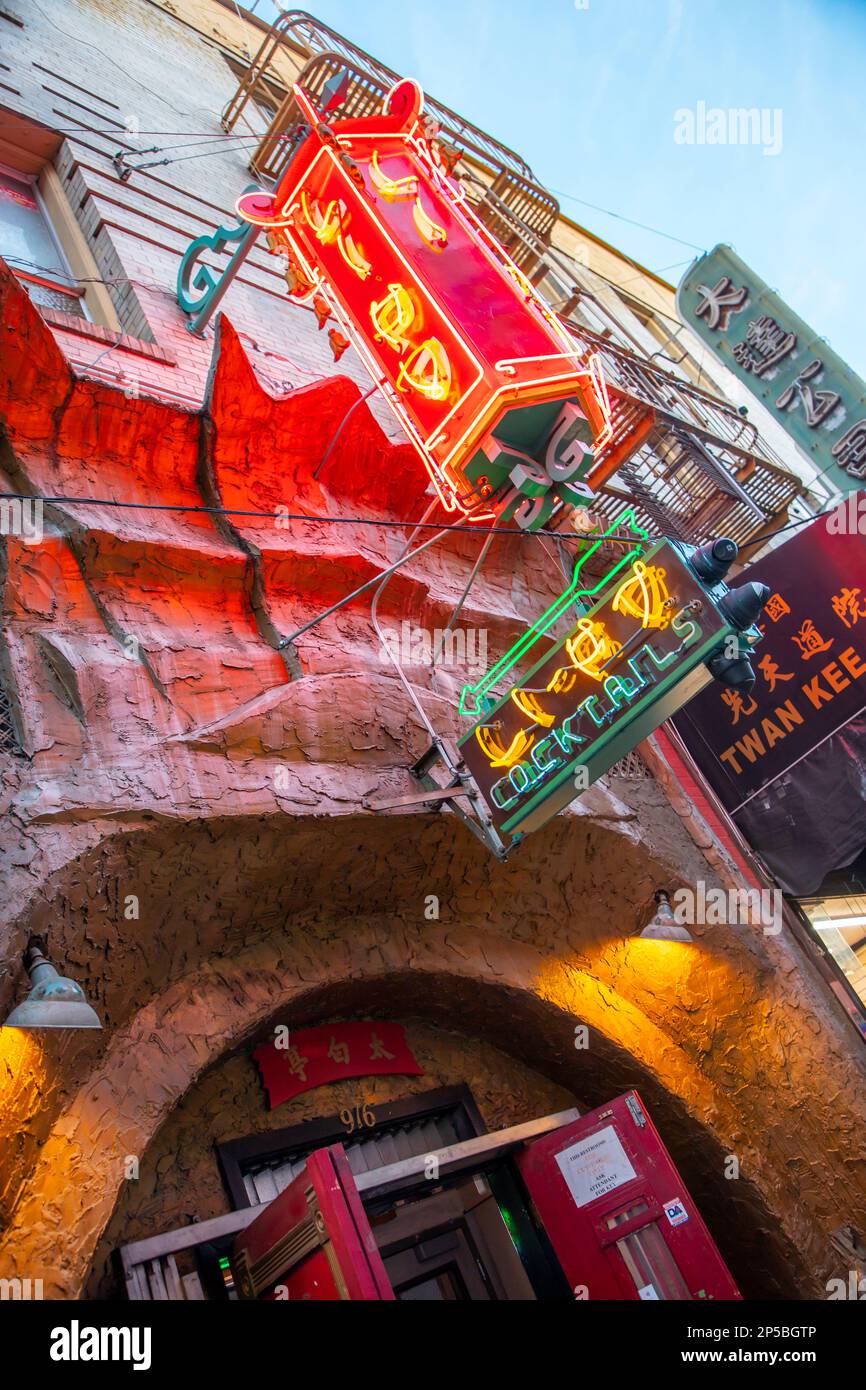 Exploring Chinatown in San Francisco, California. Li Po is a well known ...
