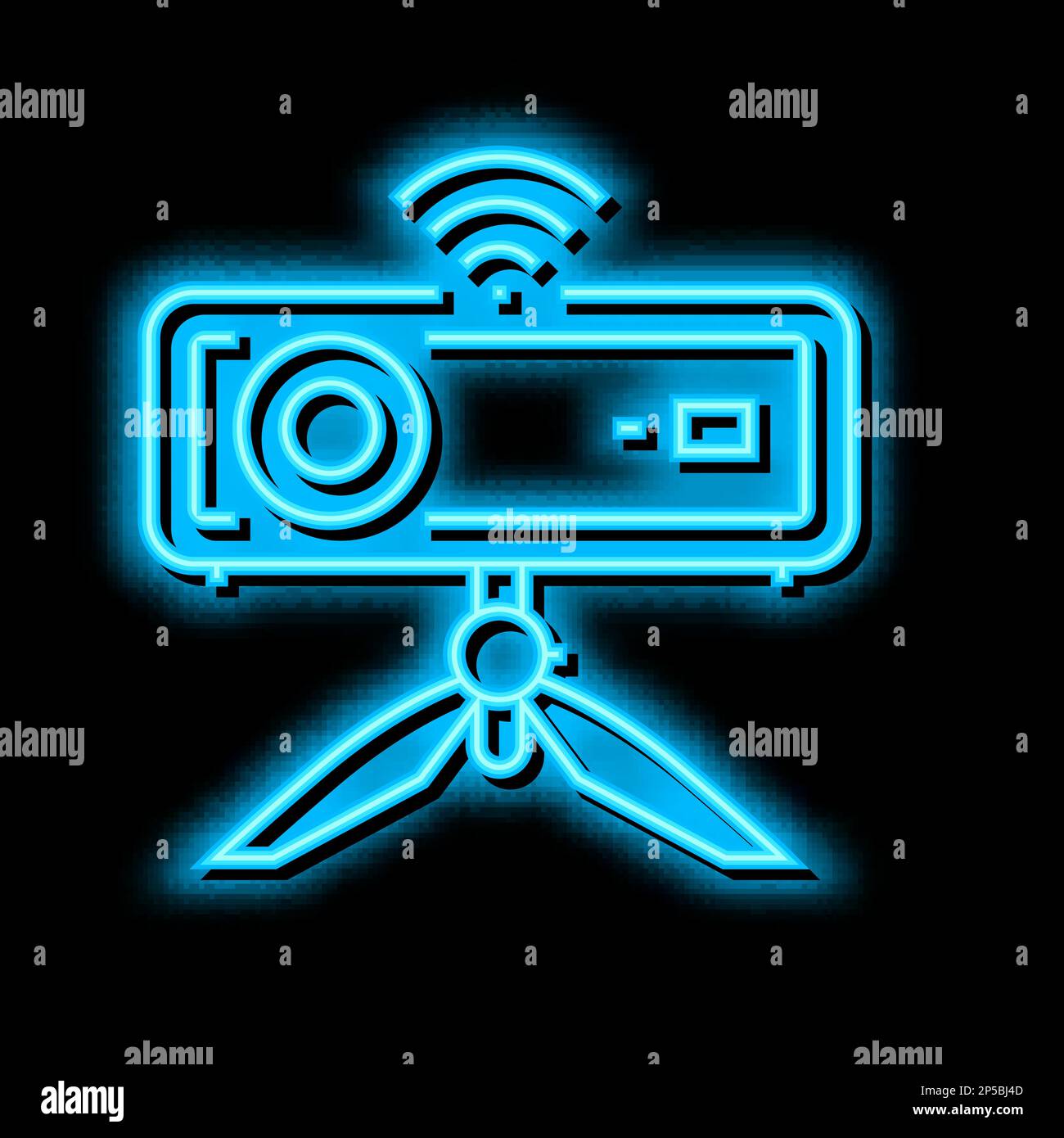 smart wi-fi mini projector neon glow icon illustration Stock Vector ...