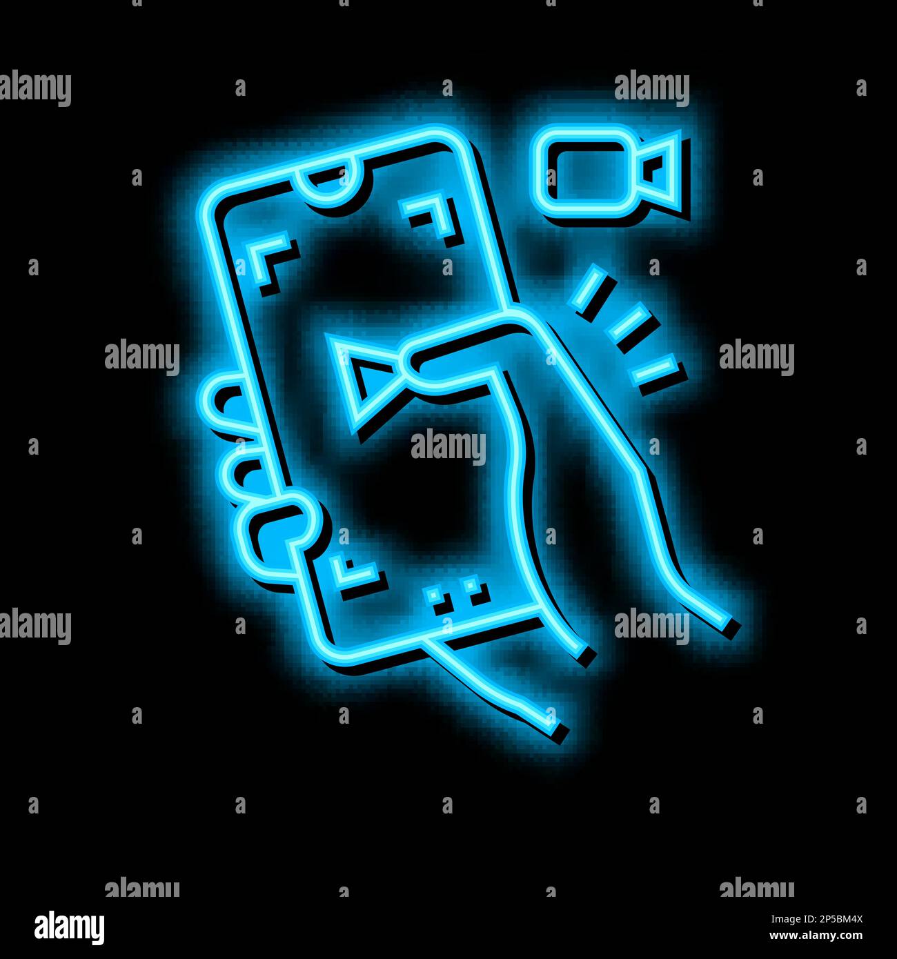 mobile video neon glow icon illustration Stock Vector Image & Art - Alamy