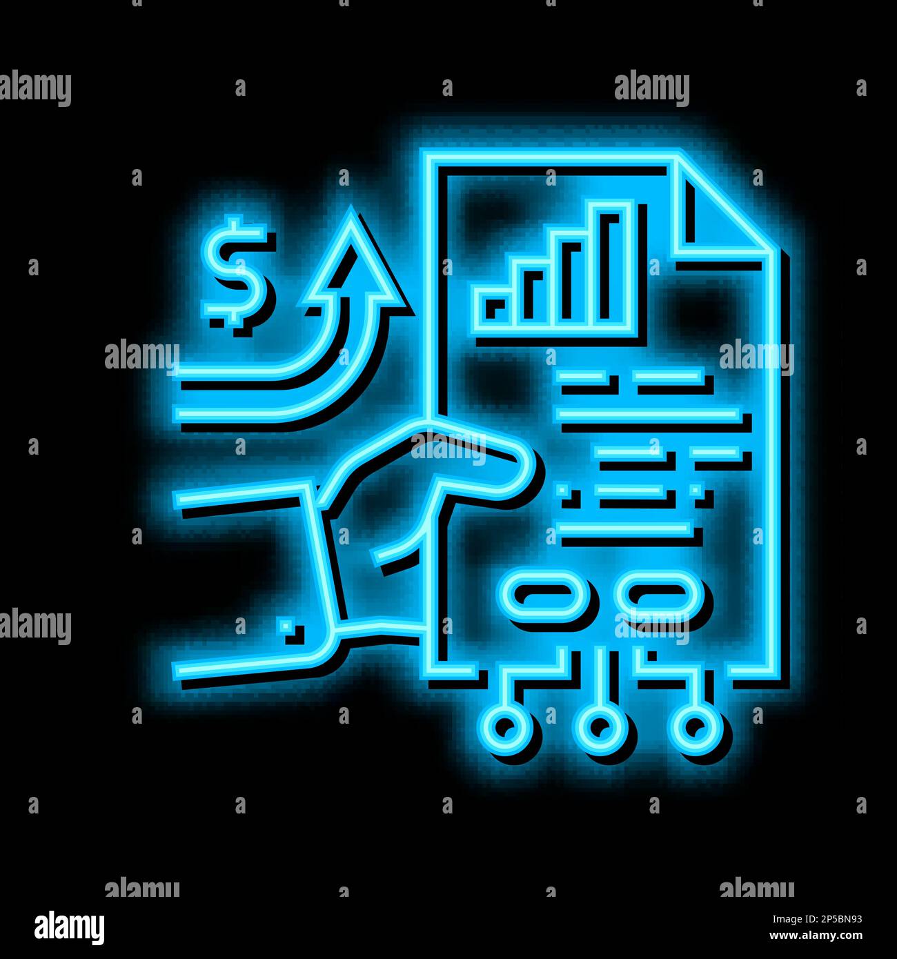 investment digital finance business neon glow icon illustration Stock ...