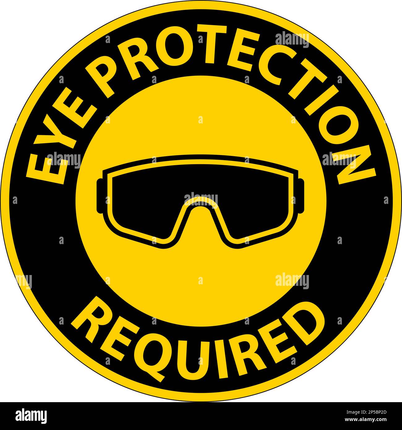 Eye Protection Required Sign On White Background Stock Vector Image ...