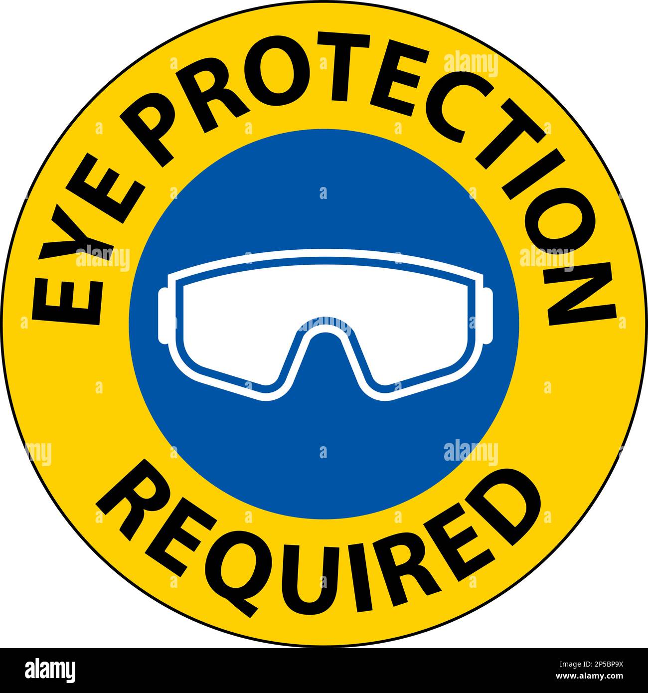 Eye Protection Required Sign On White Background Stock Vector Image ...