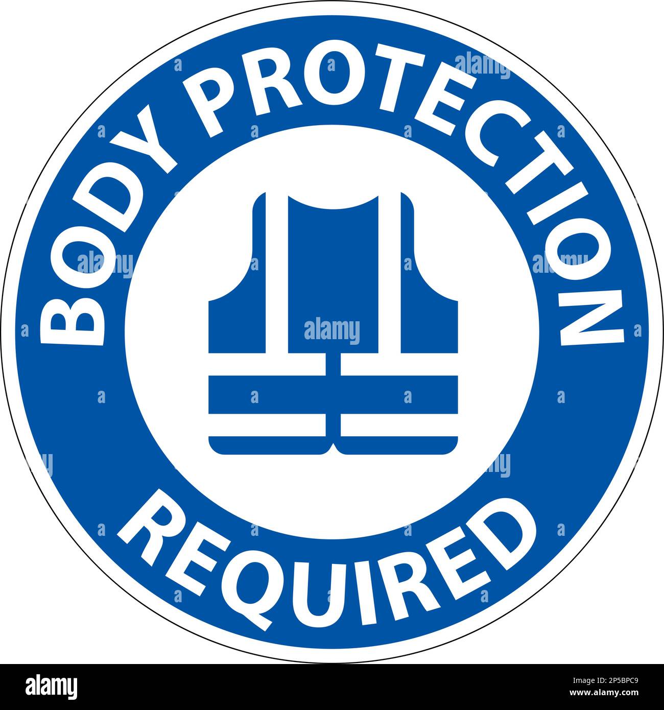 Body Protection Required Sign On White Background Stock Vector Image ...