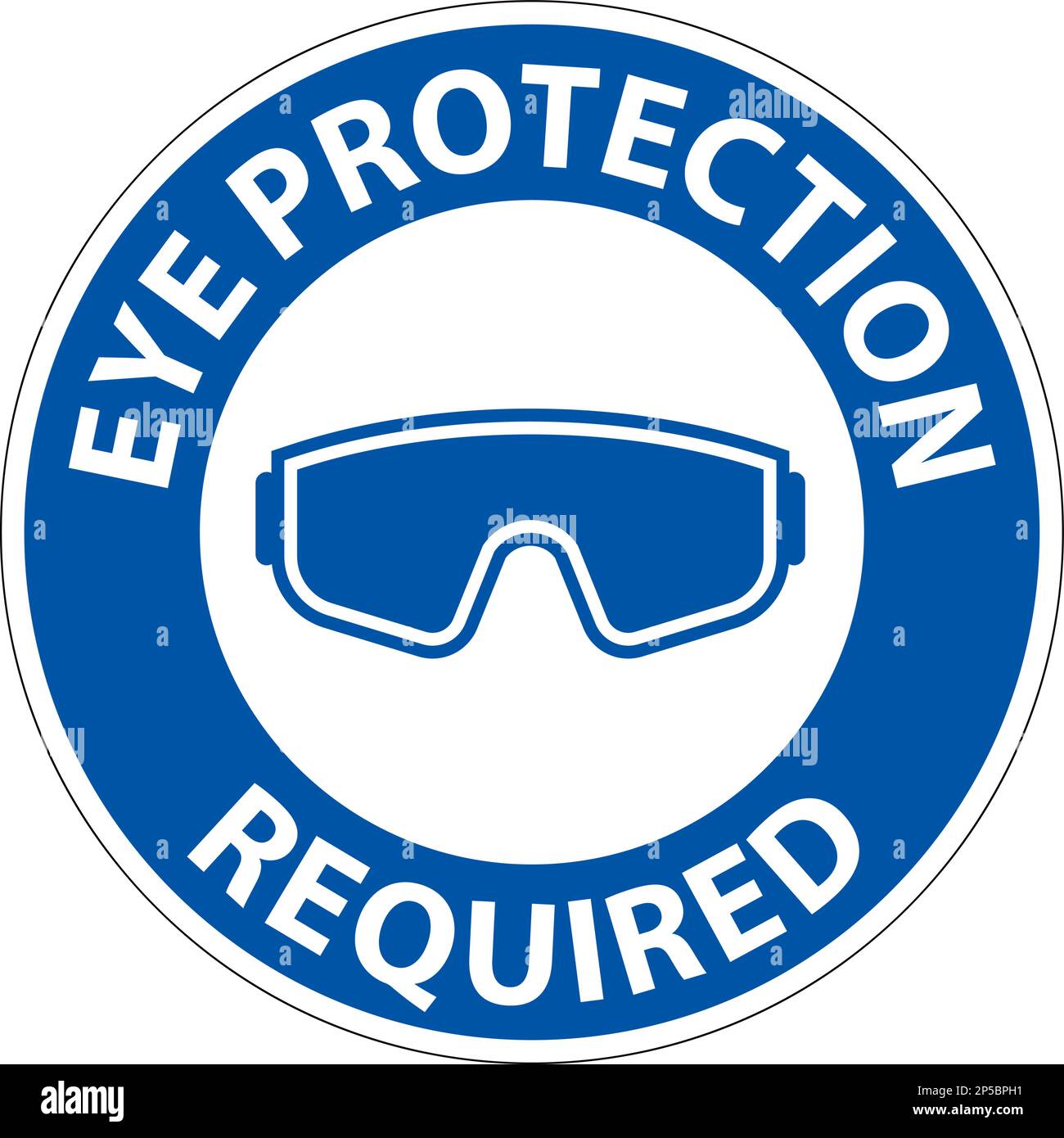 Eye Protection Required Sign On White Background Stock Vector Image ...