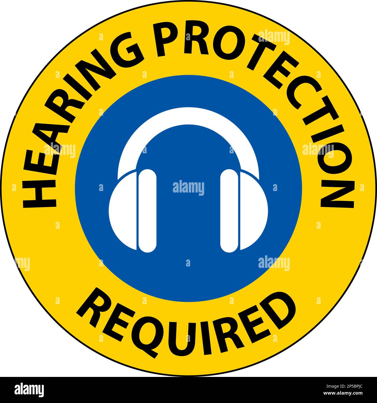 Hearing protection required sign Stock Vector Images - Alamy