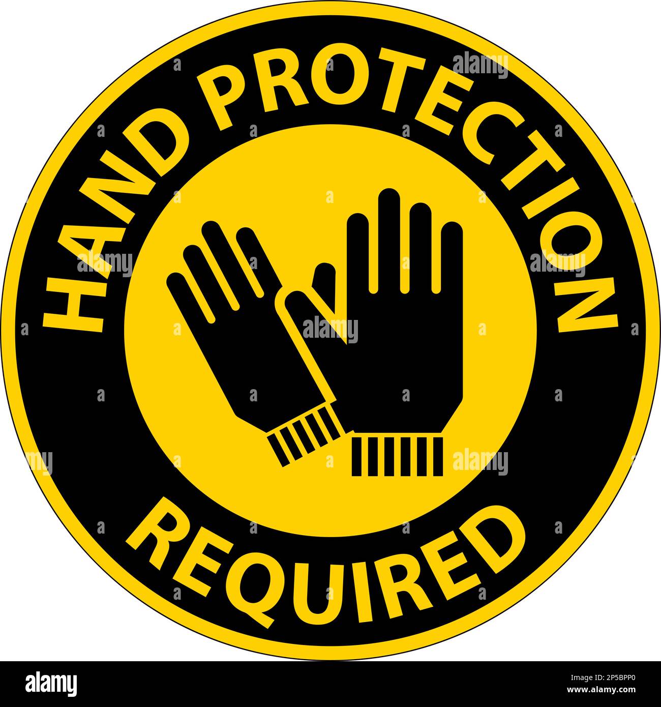 Hand Protection Required Sign On White Background Stock Vector Image ...