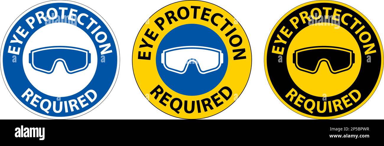 Eye Protection Required Sign On White Background Stock Vector Image ...