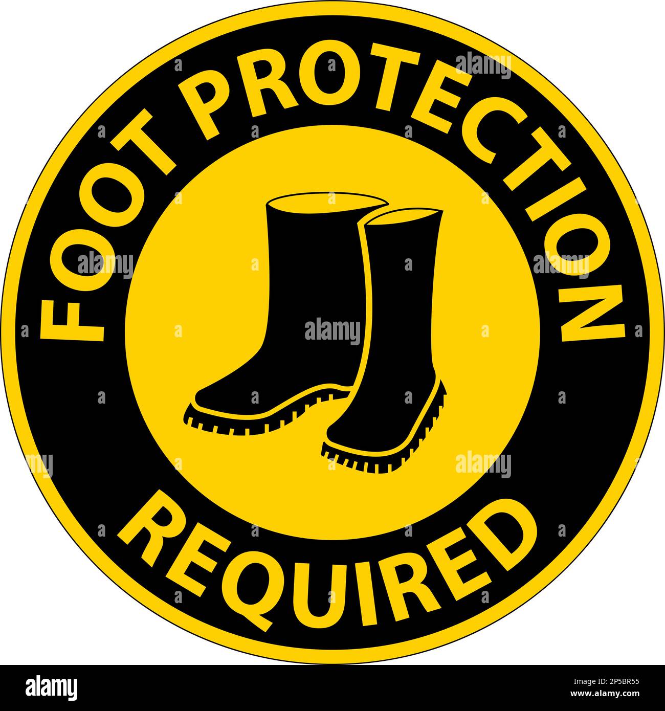 Foot Protection Required Sign On White Background Stock Vector Image ...
