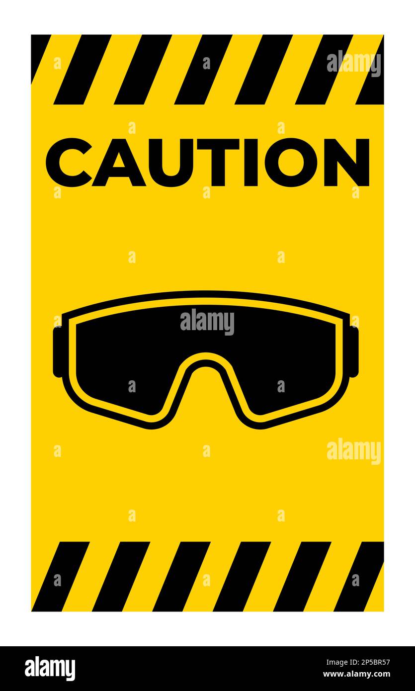 Eye Protection Required Sign On White Background Stock Vector Image ...