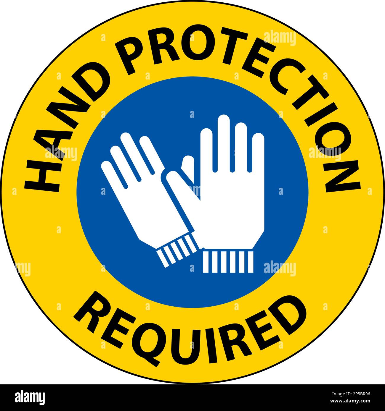 Hand Protection Required Sign On White Background Stock Vector Image ...