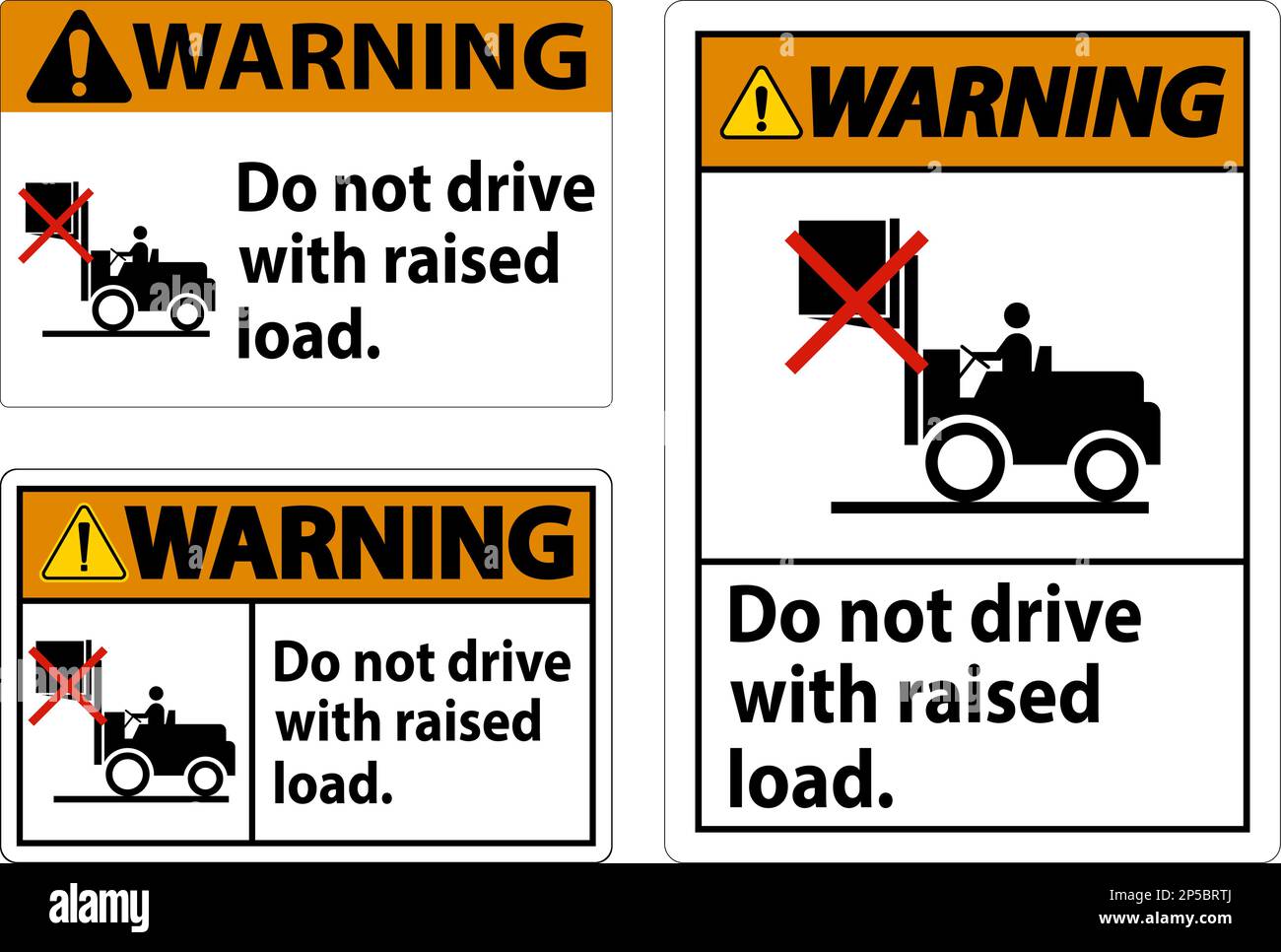 Warning Forklift Symbol, Do Not Drive With Raised Load Stock Vector ...