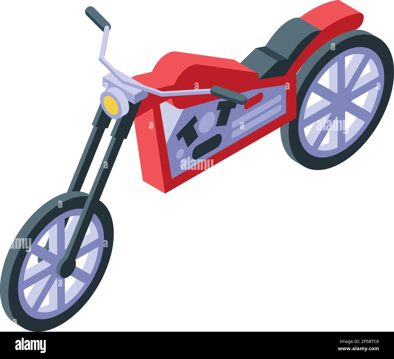 Red motorbike icon isometric vector. Chopper ride. Road bike Stock ...