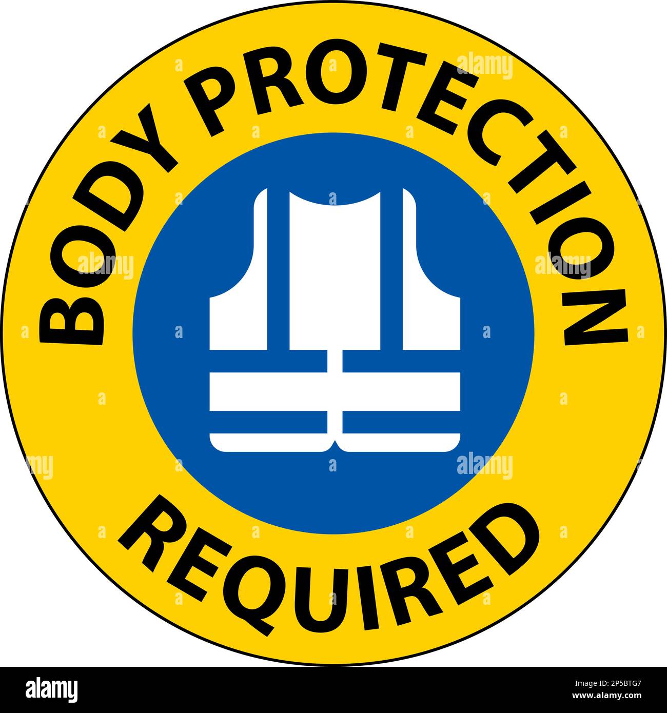 Body Protection Required Sign On White Background Stock Vector Image ...