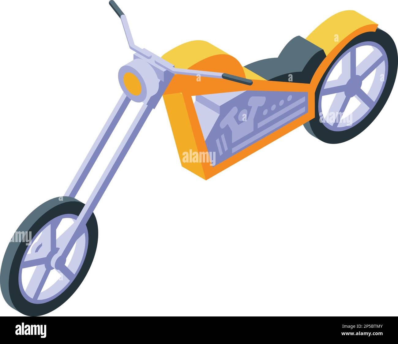 Motor biker icon isometric vector. Adventure scooter. Chopper ride ...