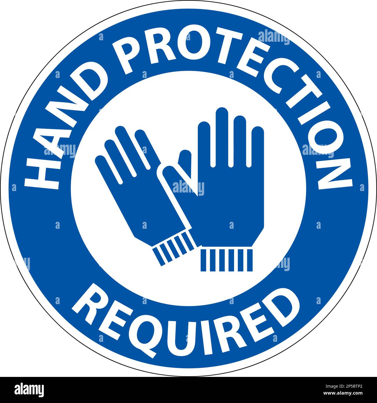 Hand Protection Required Sign On White Background Stock Vector Image ...