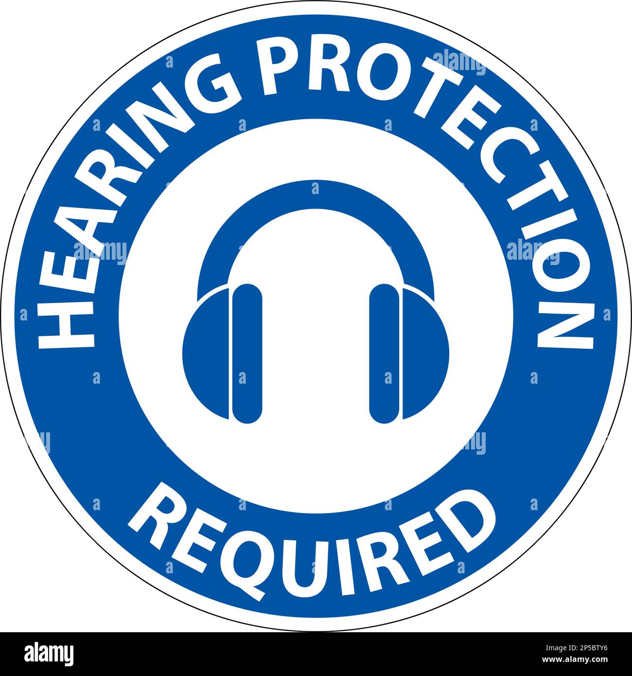 Hearing Protection Required Sign On White Background Stock Vector Image ...