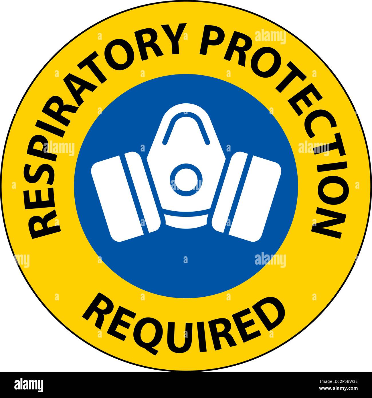 Respiratory Protection Required Sign On White Background Stock Vector ...