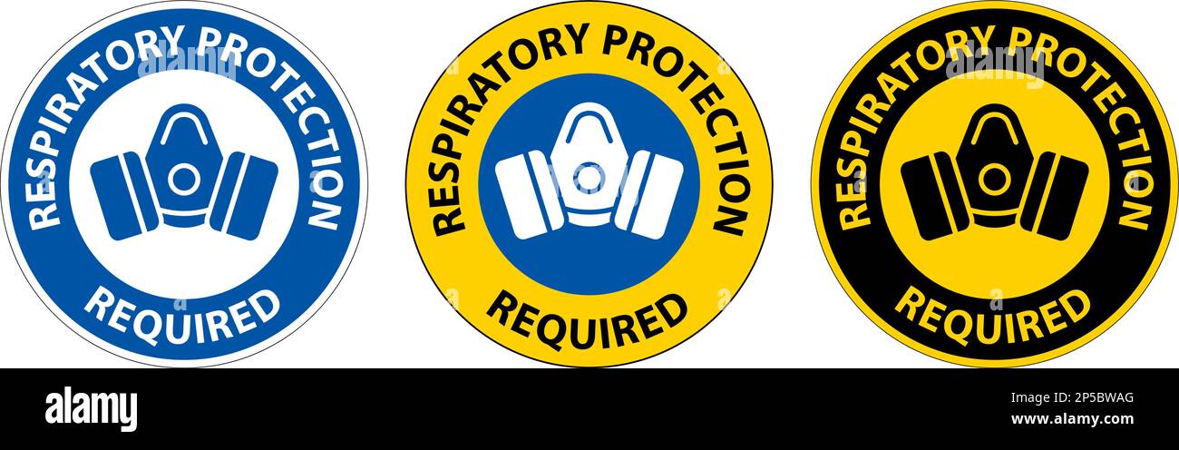 Respiratory Protection Required Sign On White Background Stock Vector ...
