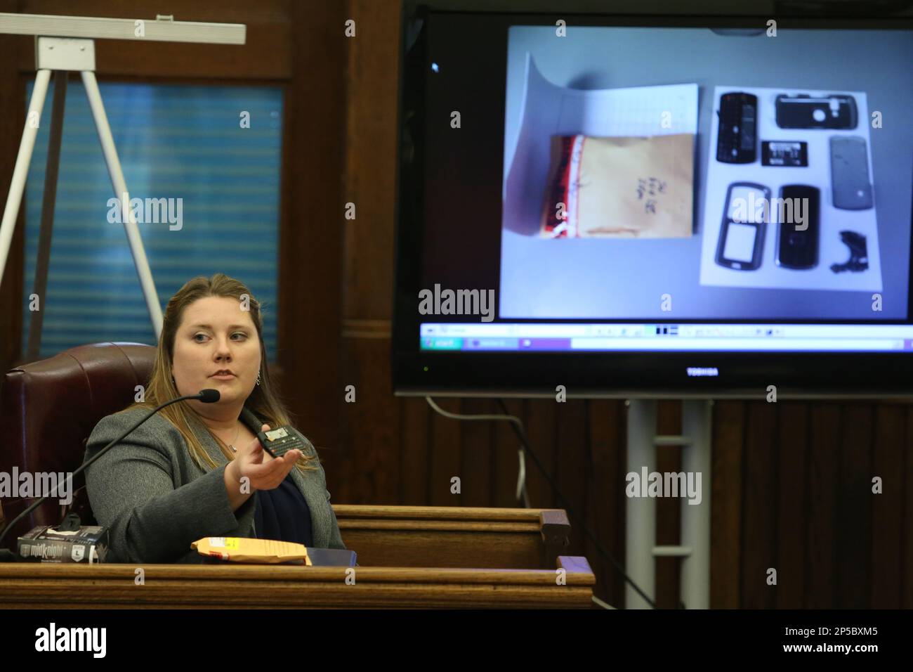 KBI agent Amber Cole testifies Thursday, May 30, 2013, in Kingman, Kan ...