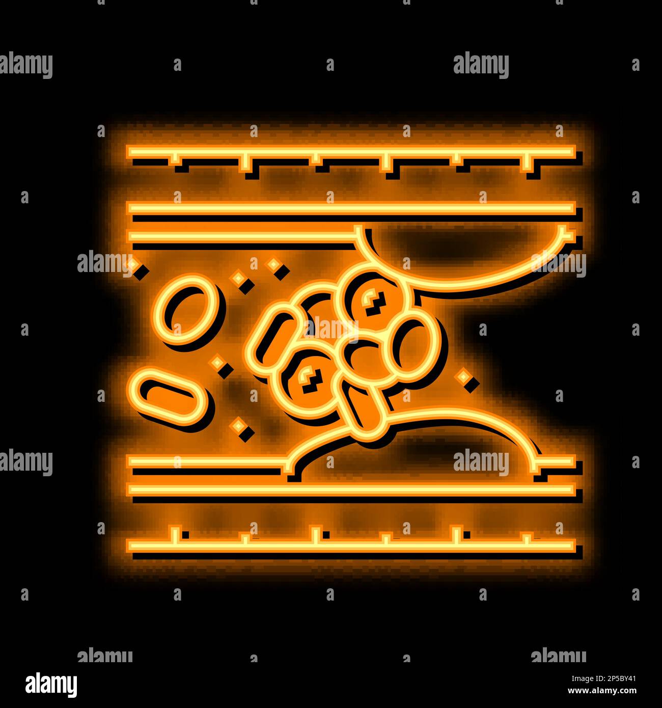 clot blood vessel vein neon glow icon illustration Stock Vector Image ...