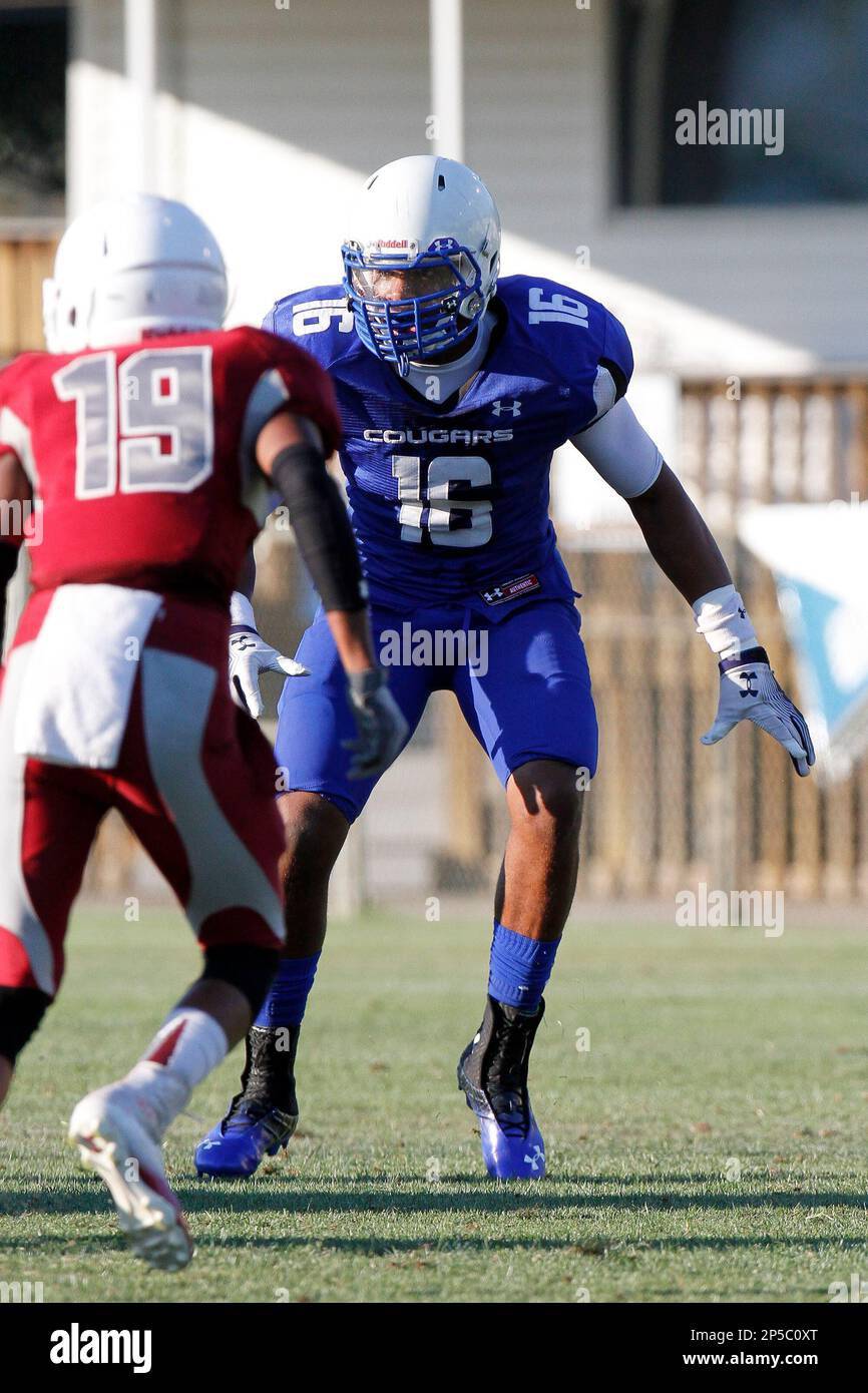 Godby High School Cougars Outside Linebacker Jacob Pugh (16) during the ...