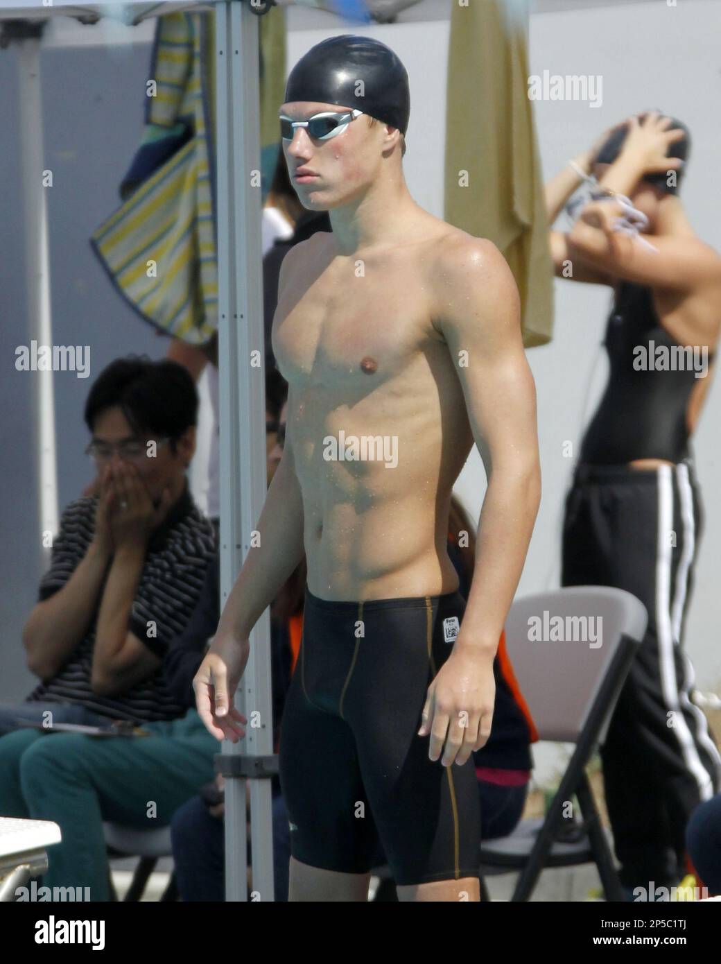 Tommy Anderson, of San Diego, CA, in the Men's 200m Backstroke prelims ...