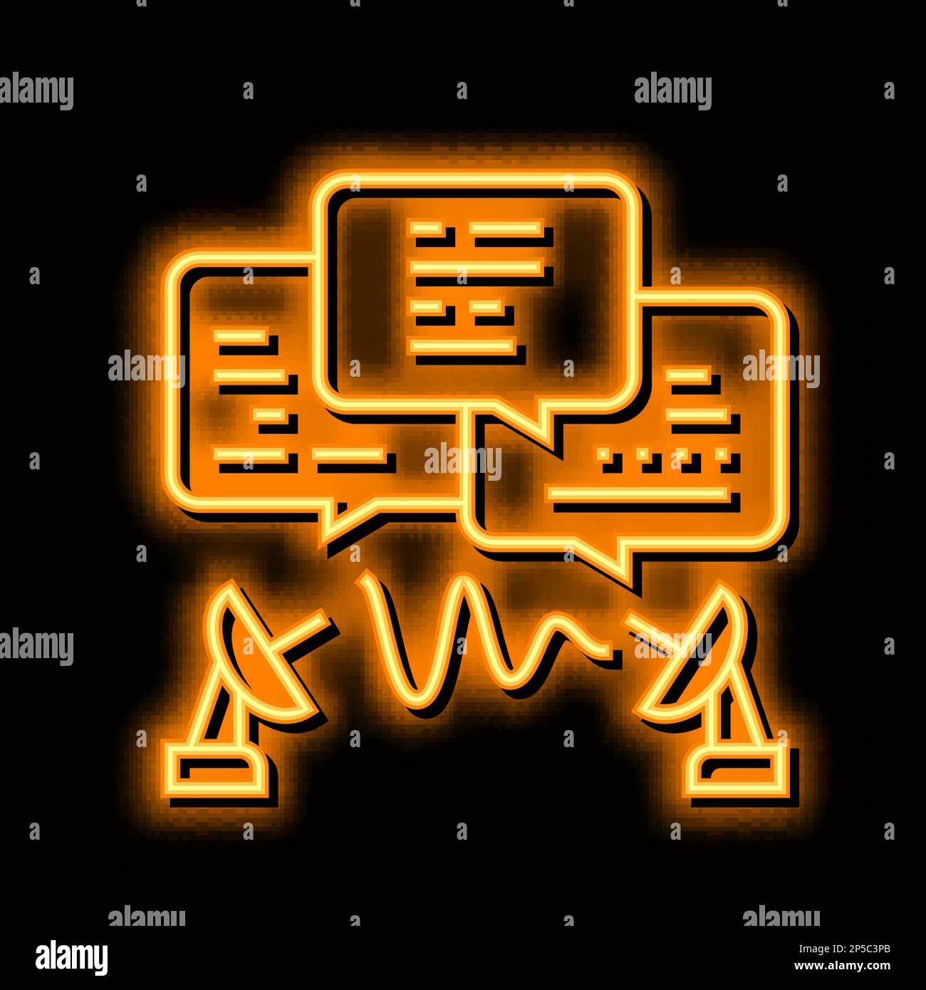 communication process neon glow icon illustration Stock Vector Image ...