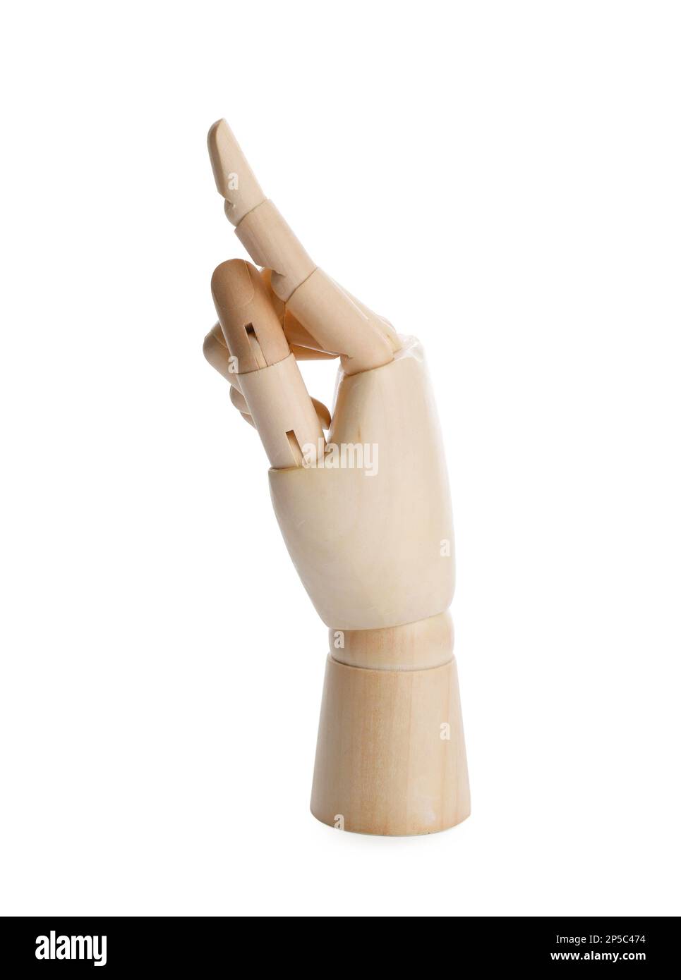 Wooden hand model on white background. Mannequin part Stock Photo - Alamy