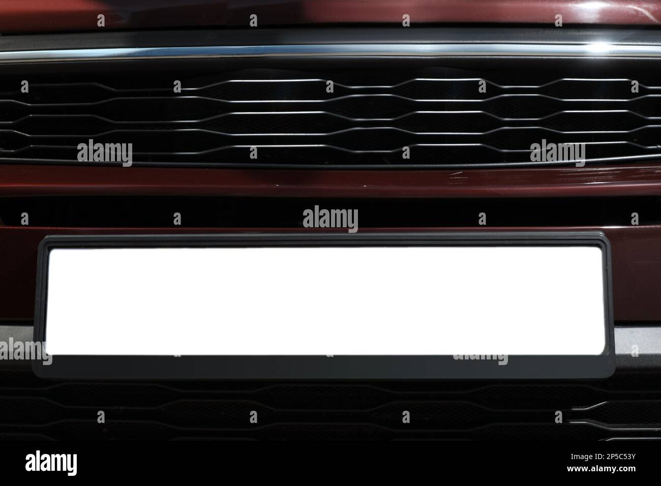 Car with vehicle registration plate, closeup view Stock Photo - Alamy