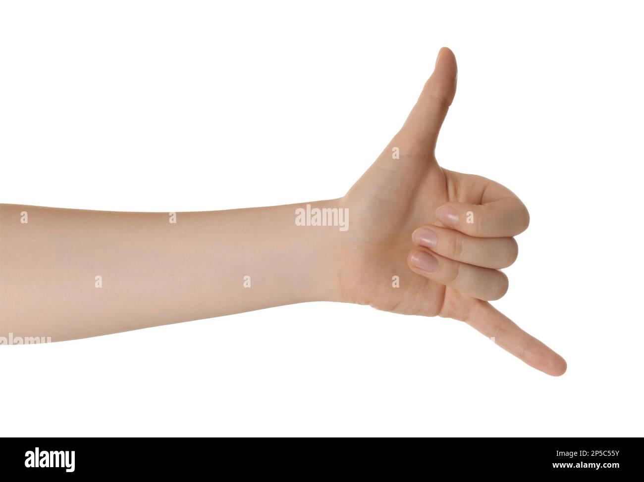 Hand woman showing shaka sign hi-res stock photography and images - Alamy