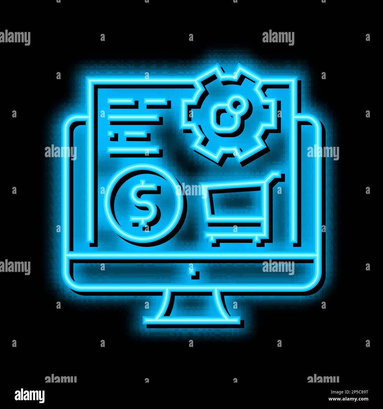 purchasing online neon glow icon illustration Stock Vector Image & Art ...