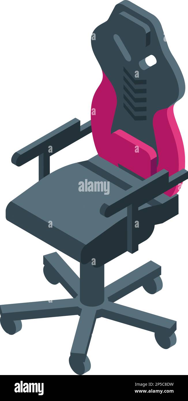 Seat gamer icon isometric vector. Chair furniture. Streamer monitor ...