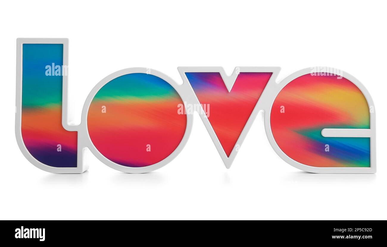Word LOVE isolated on white background Stock Photo - Alamy